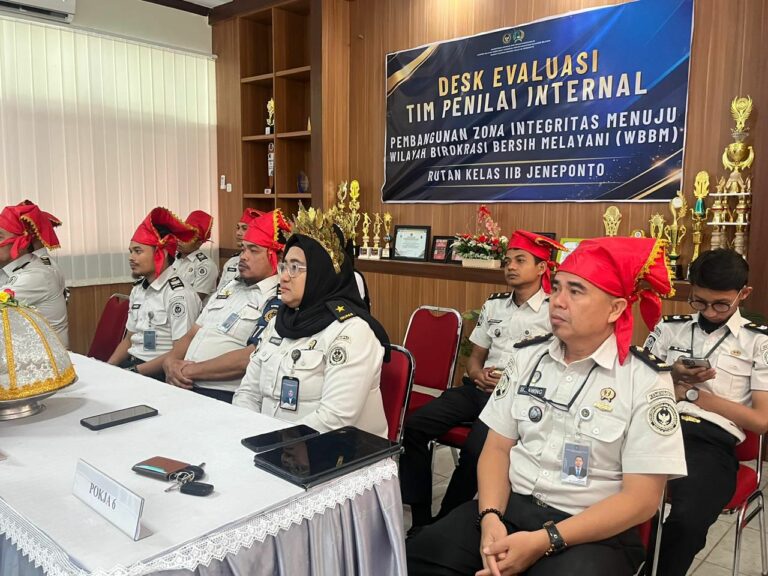 Rutan Jeneponto Ikuti Desk Evaluasi TPI Pembangunan Zona Integritas ...
